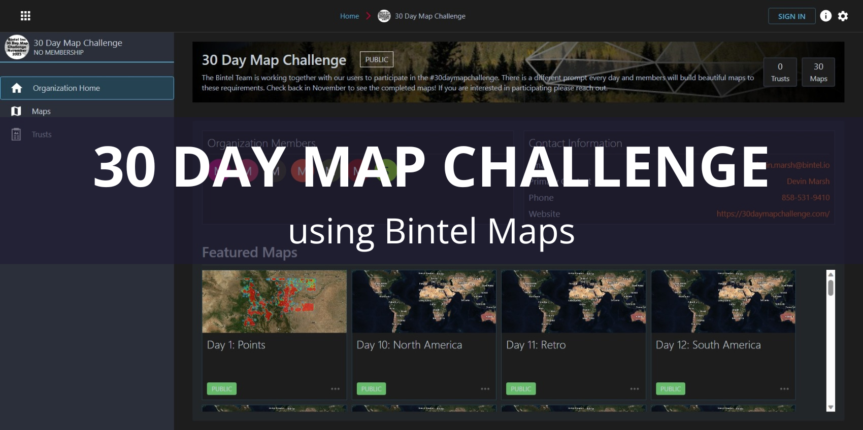 #30daymapchallenge using Bintel Maps